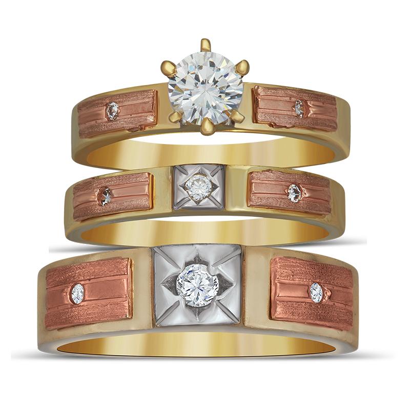 10.6GR, 14K TRICOLOR TRIO SET (14K-TRIOTC15E) – MK Jewelry, Inc.